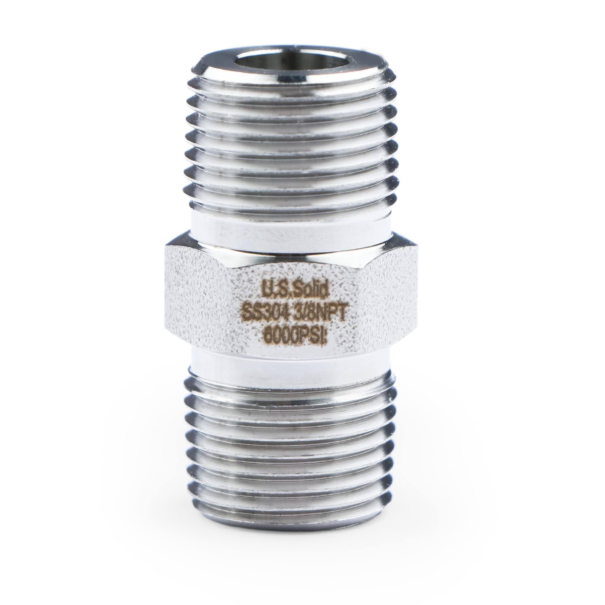 Buy U.S. Solid 1pc 304 Stainless Steel Hex Nipple 6000psi High Pressure ...