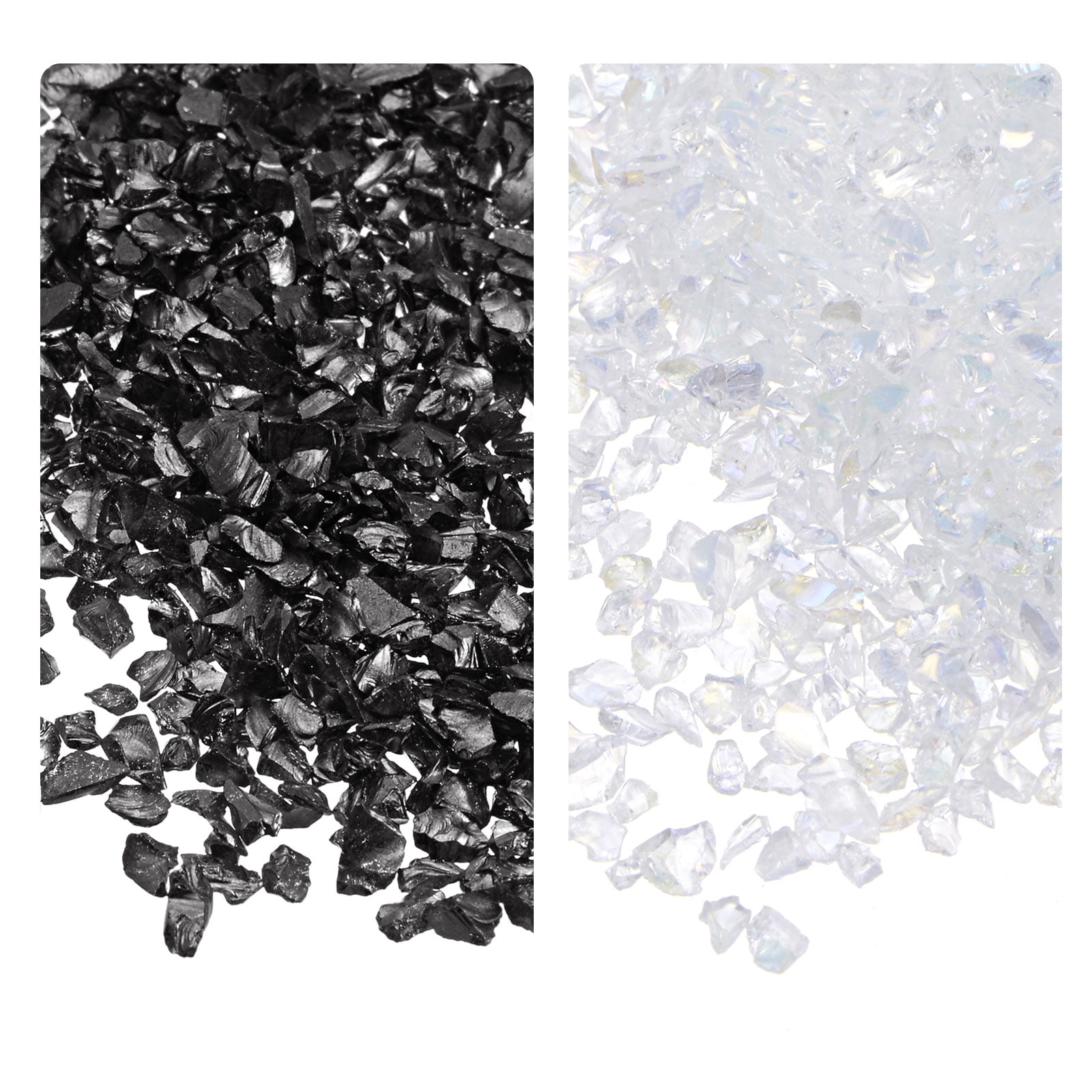 Uxcell 2 Colors Crushed Glass Chips, 1-4mm Irregular Glitter Metallic ...