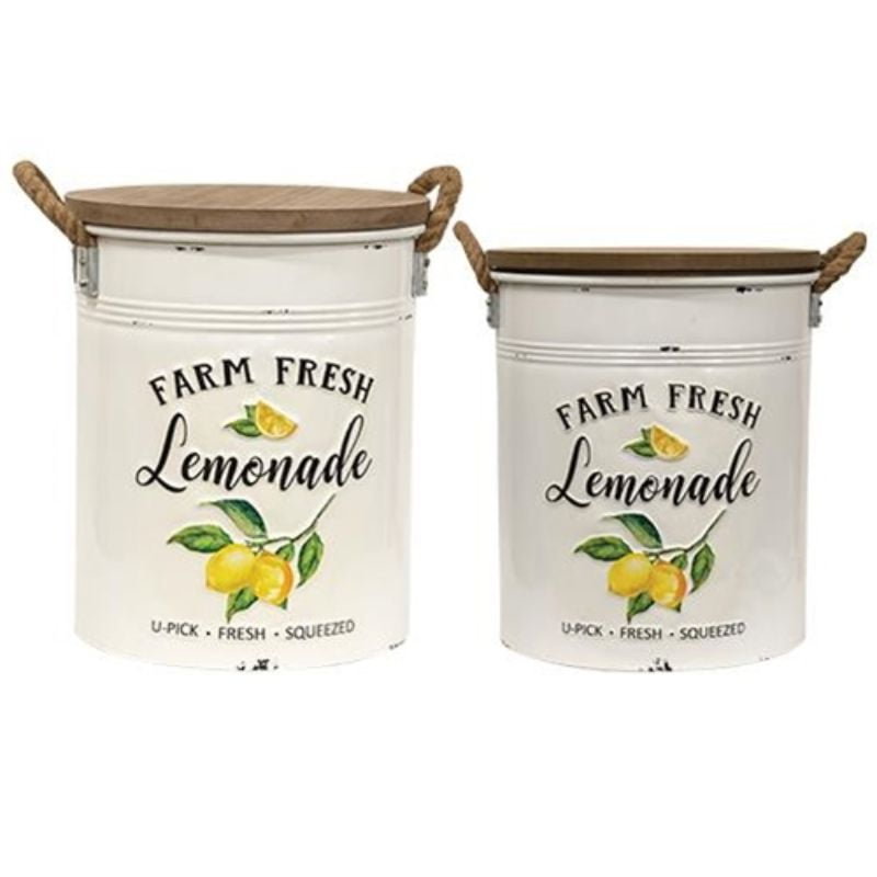 2/Set Distressed Embossed Farm Fresh Lemonade Canisters - Walmart.com
