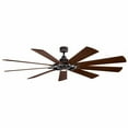 Industrial-Inspired Windmill 9-Blade Ceiling Fan in Walnut Finish with ...
