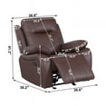 Alexent Manual Faux Leather Recliner Couch Reclining Arm Chair in Brown ...