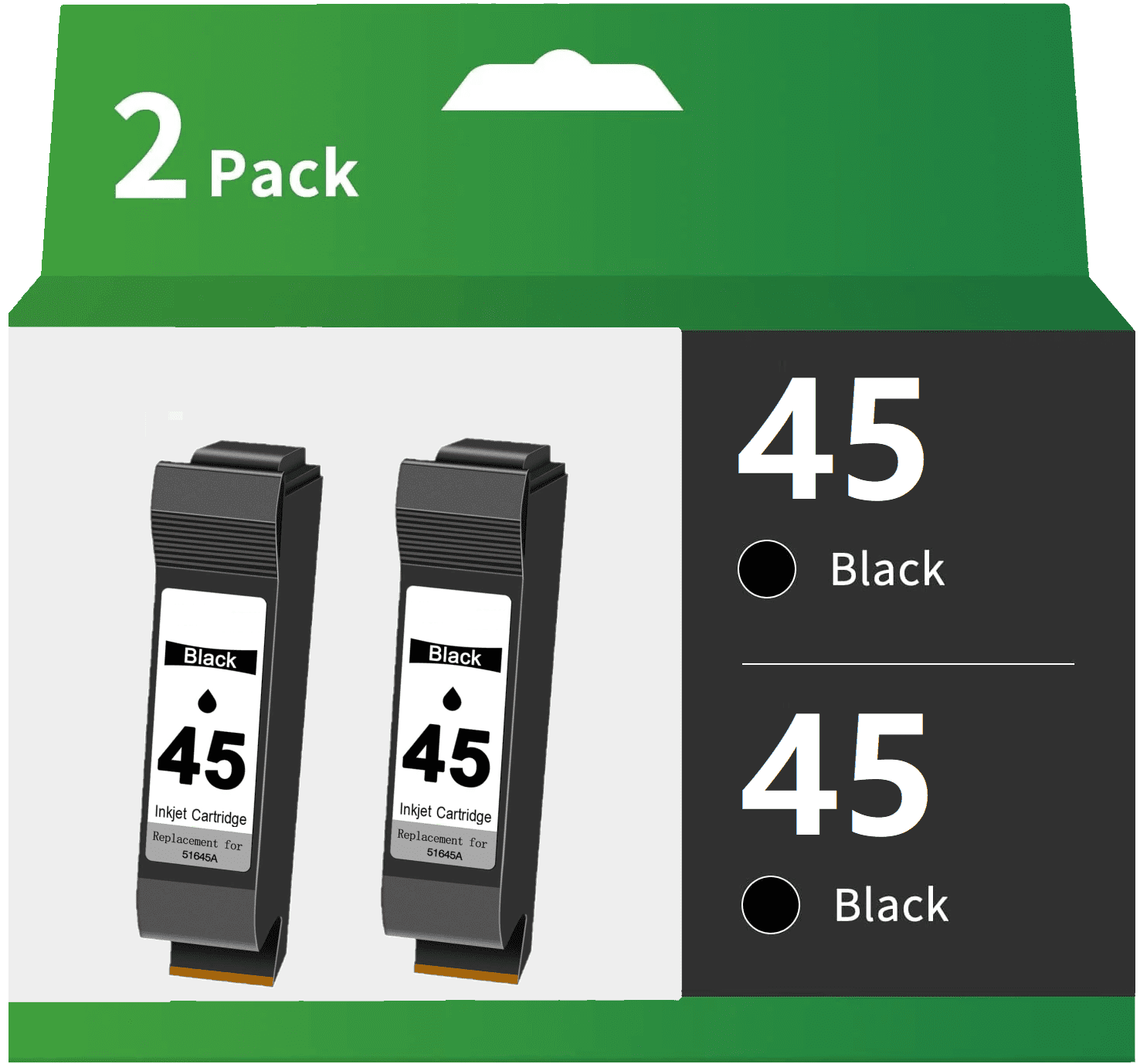 Compatible 45 Black Ink Cartridge 51645 51645A High Yield Replacement ...