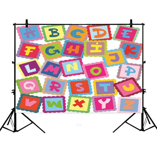 PHFZK 7x5ft Educational Backdrops, ABC Alphabet Fun Learning Chart ...