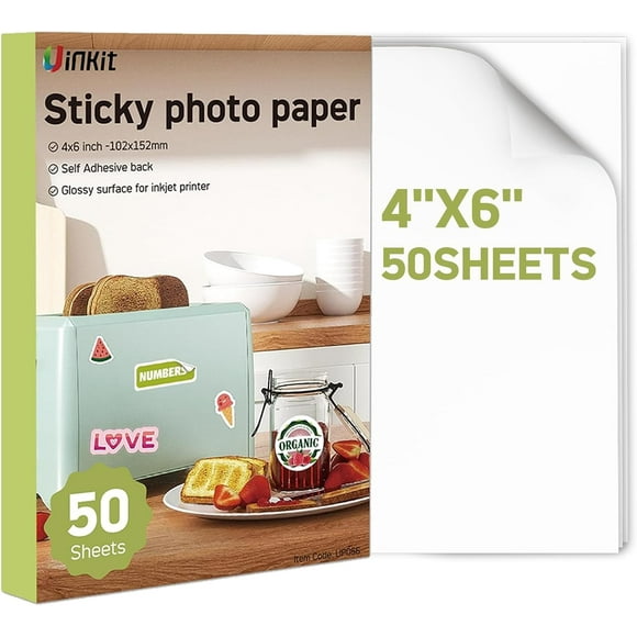 duomi-4x6 Sticker Paper Printable Glossy Sticker Photo Paper 50 Sheets ...