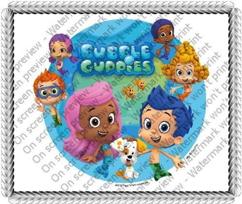 6 Round Bubble Guppies Molly Birthday Edible Icing Image Cake