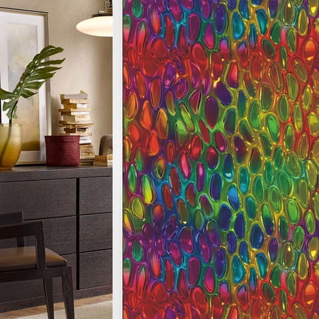HKEJIAOI Window Flower Bathroom Bedroom Living Room Glass Block Rainbow ...