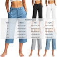 Bosfbaoi Capri Jeans Pants for Women Button Fly High Waist Denim Pants ...