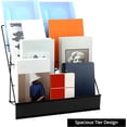4-Tiered Metal Book Display Stand,18.4 x 16.6 x 14.5, Book Signing Wire ...