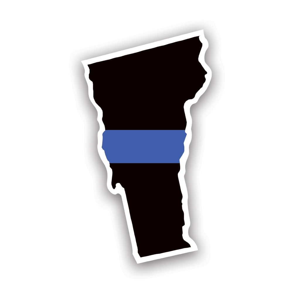 Vermont State Shaped The Thin Blue Line Sticker Decal - Self Adhesive ...