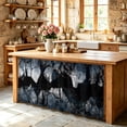 Abstract Crack Cabinet Curtains 28" W x 51" L, Black Gray Cracked Earth ...