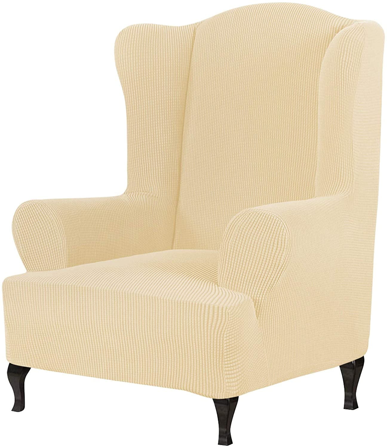 Wingback Chair Slipcover, iCOVER One Piece High Stretch Chair Cover ...