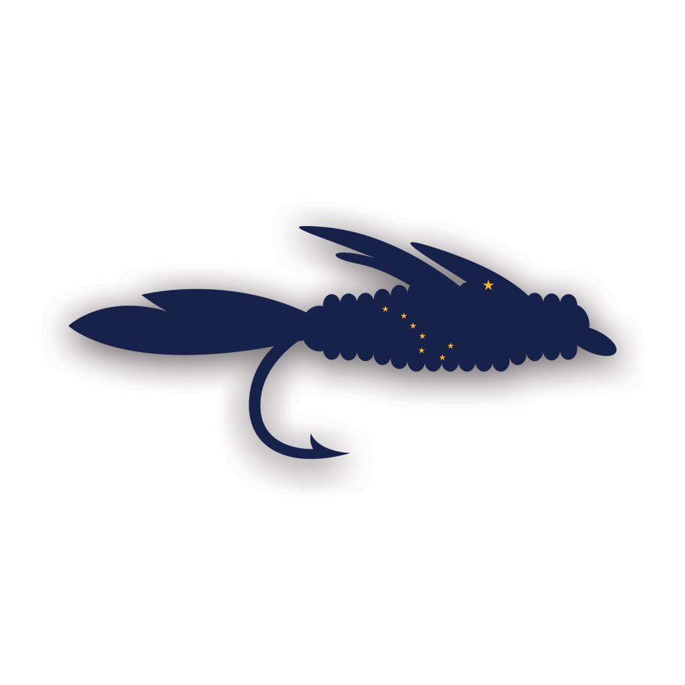 Alaska Fly Fishing Sticker Decal - Self Adhesive Vinyl - Weatherproof ...