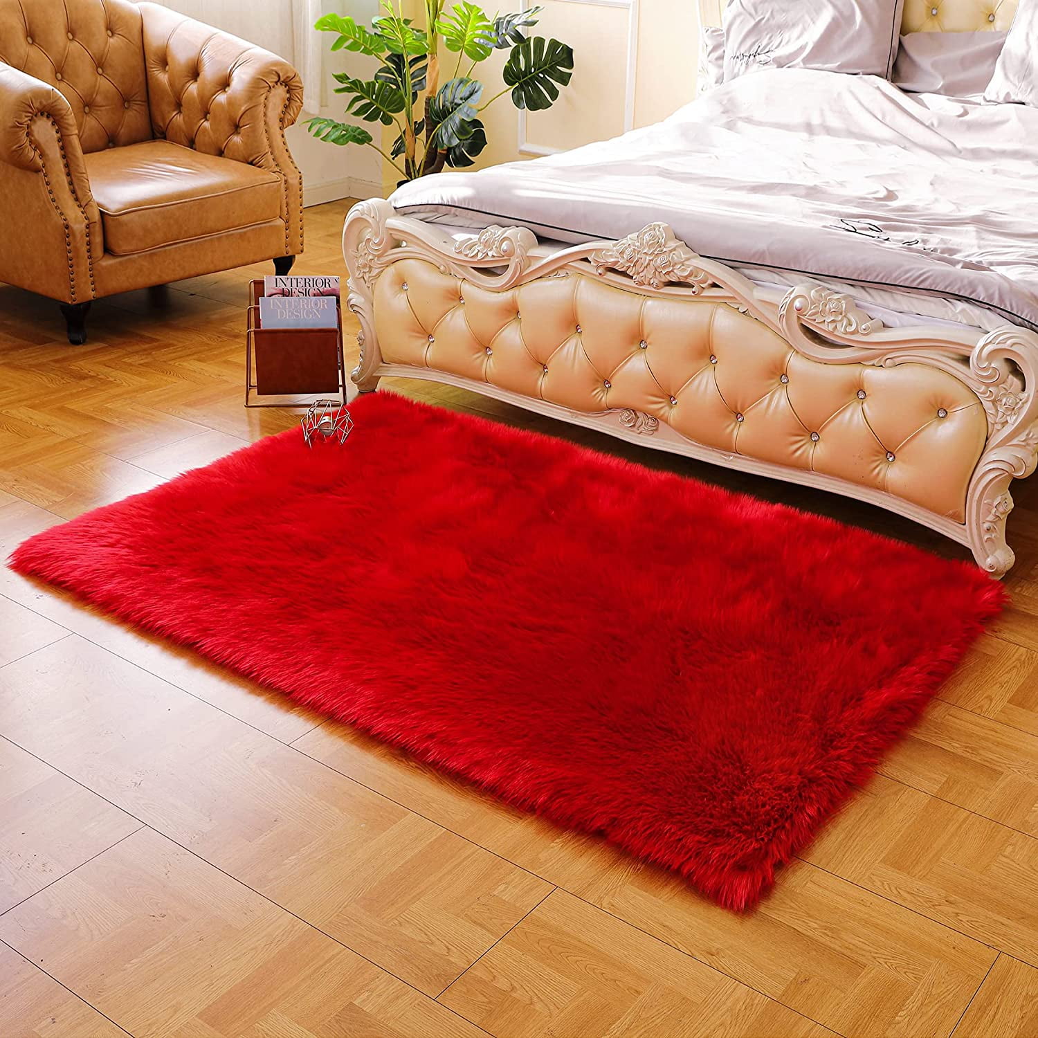 Noahas Contemporary Solid Print Area Rug ,Red, 3' x 5' - Walmart.com