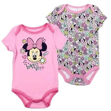 Disney Minnie Mouse 3 Pack Bodysuit Set (Baby Girls) - Walmart.com