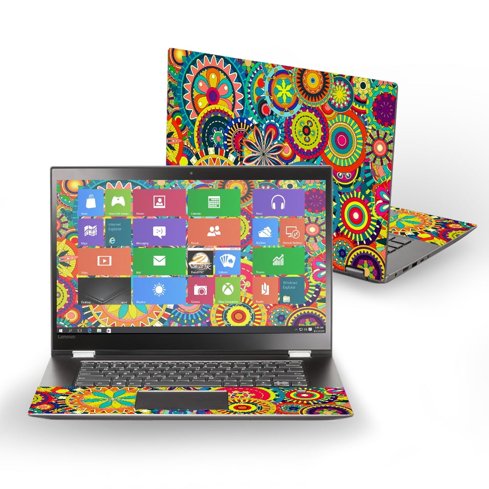 Skin Decal Wrap Compatible With Lenovo Flex 5 15" (2017) Flower Wheels ...