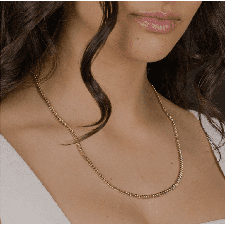 Women's 14k gold cuban link necklace store