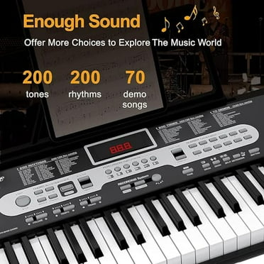 Kids 61 Key Portable Full Keyboard Electric Piano with Microphone and ...