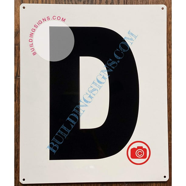 Large Letter D -Metal Sign - Parking LOT Sign (White,Aluminium,10X12 ...