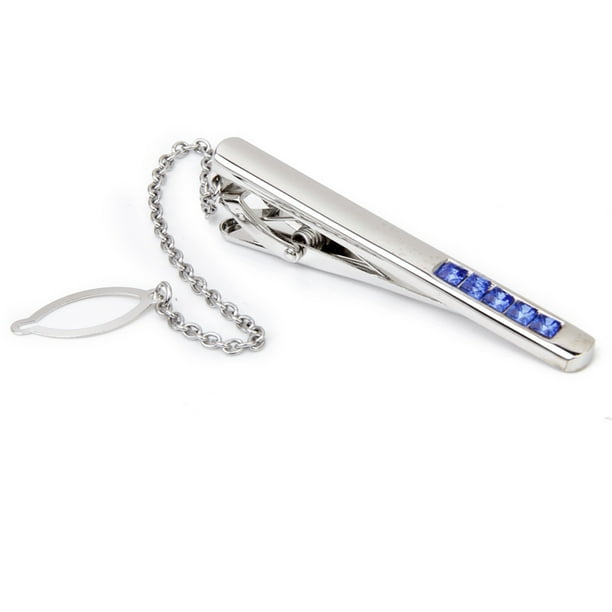 Corbata recta plateada con cristales azules perfecl | Walmart en línea