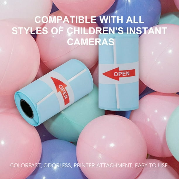 3 Rolls 57*30mm Color Printer Paper Printable Sticker Paper Roll Self ...