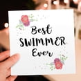 3drose, Floral Best Swimmer Ever Pretty Watercolor Pink Flowers ...