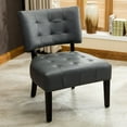 Roundhill Blended Leather Tufted Accent Chair With Oversized Seating