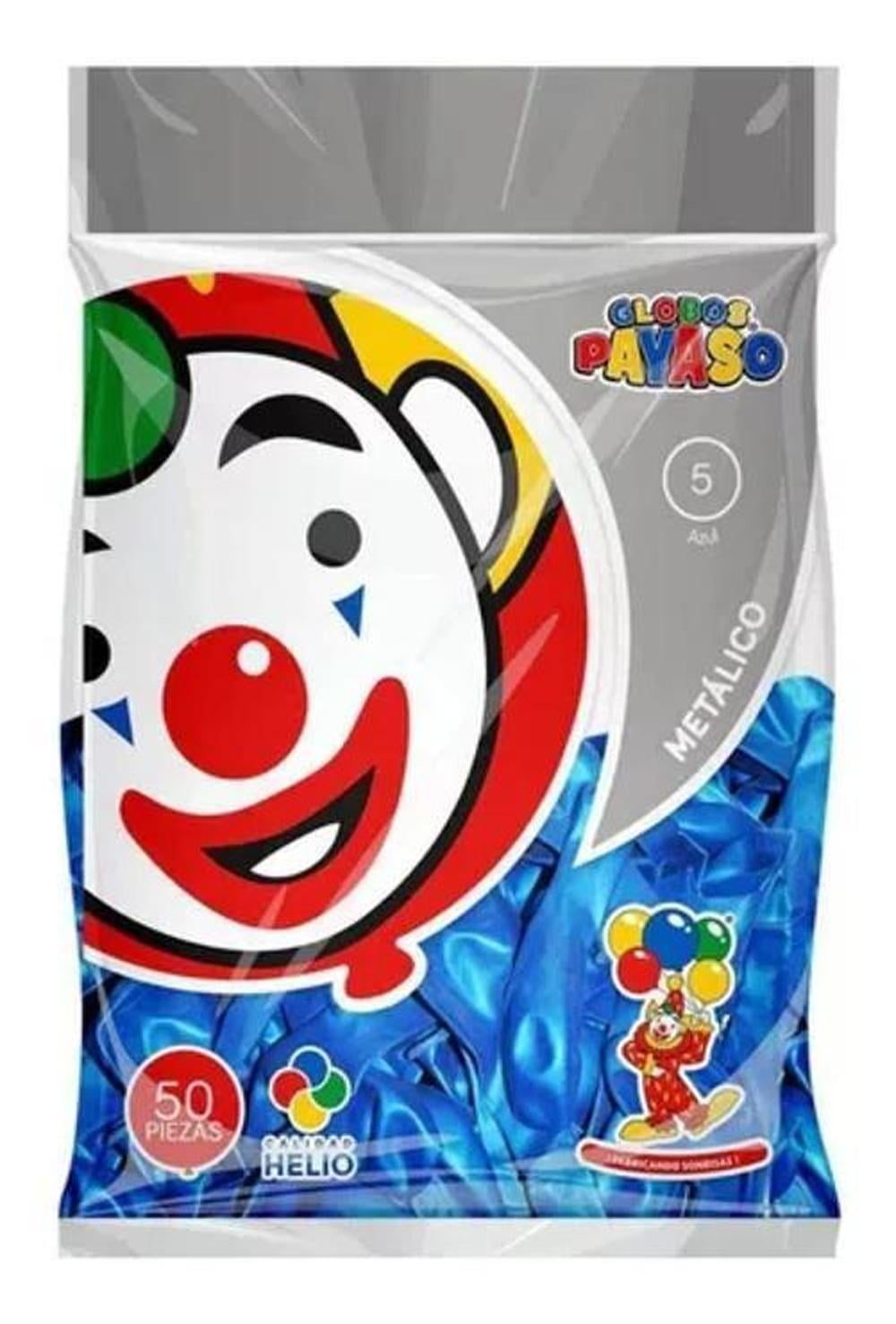 Bolsa 50 Piezas Globo Azul Rey Metálico Látex N 9 Decoración Payaso 9 ...