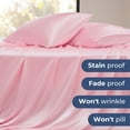 Seasonwood Pink Sheets Queen Size Soft 1800 Microfiber Satin Sheet Set ...