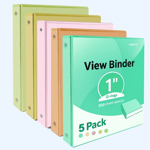 1 inch Binders 3 Ring View Binders Holds 200 Sheets of Letter Size ...