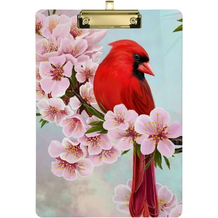 RYLABLUE Red Cardinal Birds Clipboard Hardboard Wood Nursing Clip Board ...