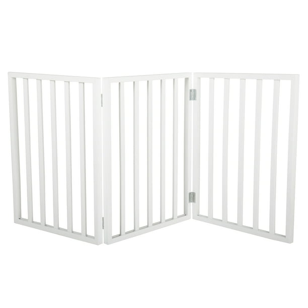 Expanding Portable Freestanding Wooden Pet Gate, White - Walmart.com ...