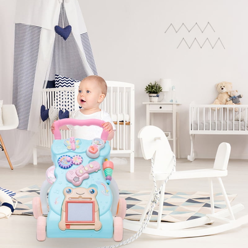 Buy Toddler Trolley Sit-To-Stand ABS Musical Walker Kid With Toy Board ...