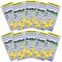 iCellTech Premium Zinc-Air Hearing Aid Batteries, Size 312, 10 Packs of ...