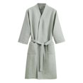 Kimono Robe for Men Women Waffle Knit 3/4 Sleeve Yukata Spa Sauna ...
