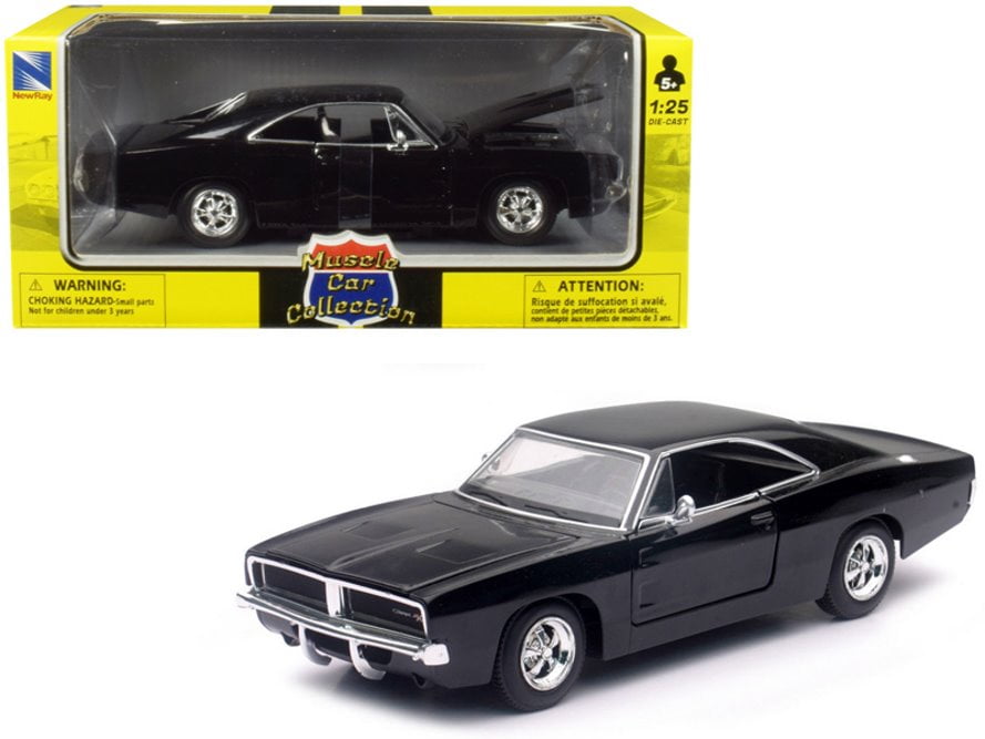 1969 Dodge Charger R/T, Black - New Ray 71893B - 1/25 scale Diecast ...