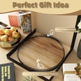 18" Acacia Wood Lazy Susan Turntable, Farmhouse Round Rotating Tray for ...