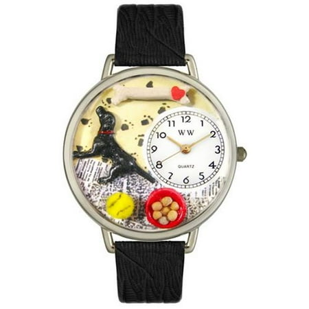 Whimsical Watches U0130011 Labrador Retriever Black Skin Leather And ...