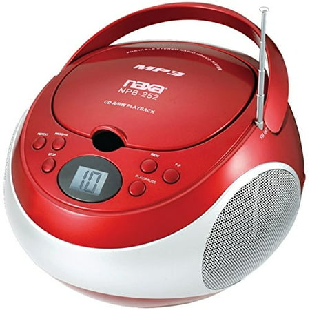 NAXA Electronics Portable MP3/CD Player with AM/FM Stereo Radio (Red ...