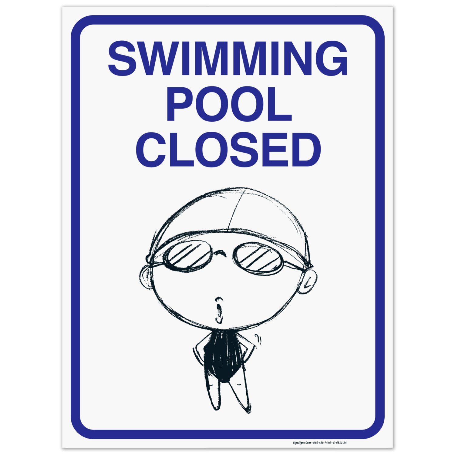 Swimming Pool Closed Sign, Pool Sign, 10x10 Vinyl Sticker - Walmart.com
