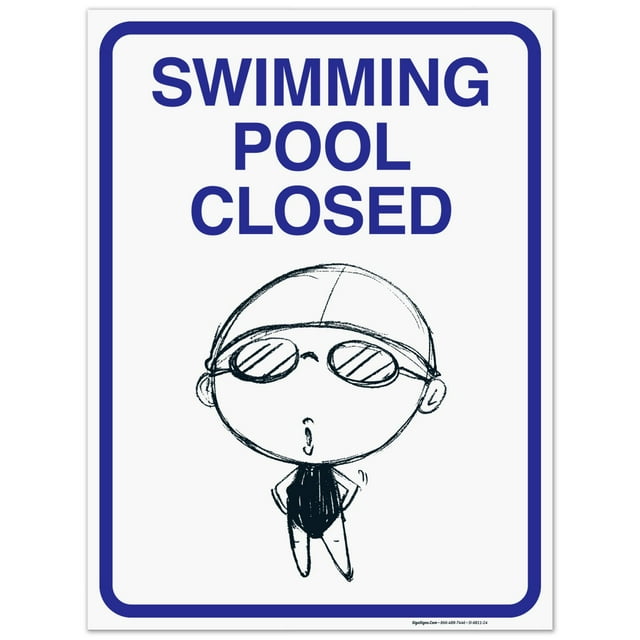 Swimming Pool Closed Sign, Pool Sign, 10x10 Vinyl Sticker - Walmart.com