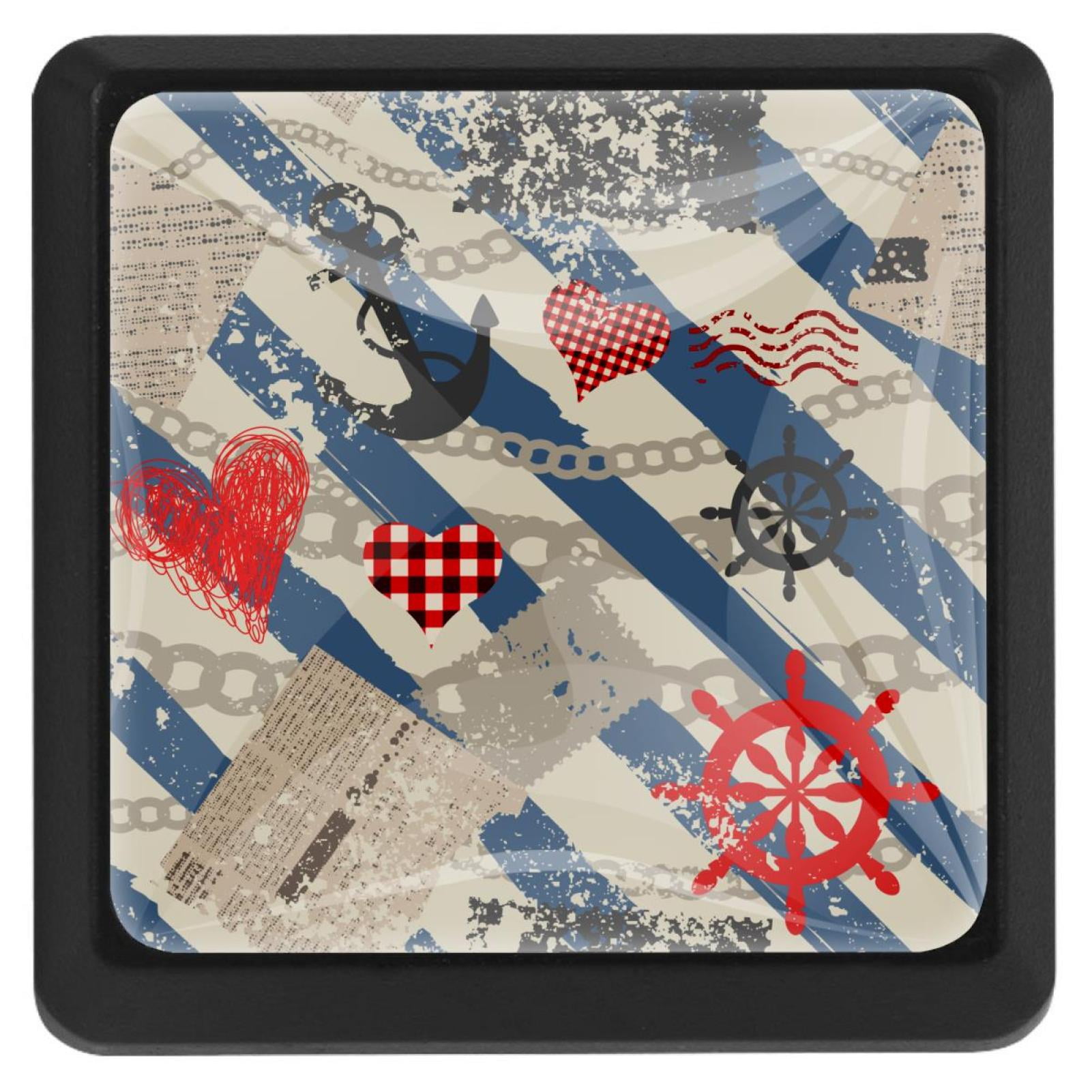 3 Pack Anchor Square Cabinet Door Knobs Decor for Cupboard Dressing ...