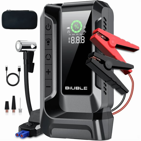 Q16 5000A Car Jump Starter with Air Compressor, 150PSI Portable Jump ...