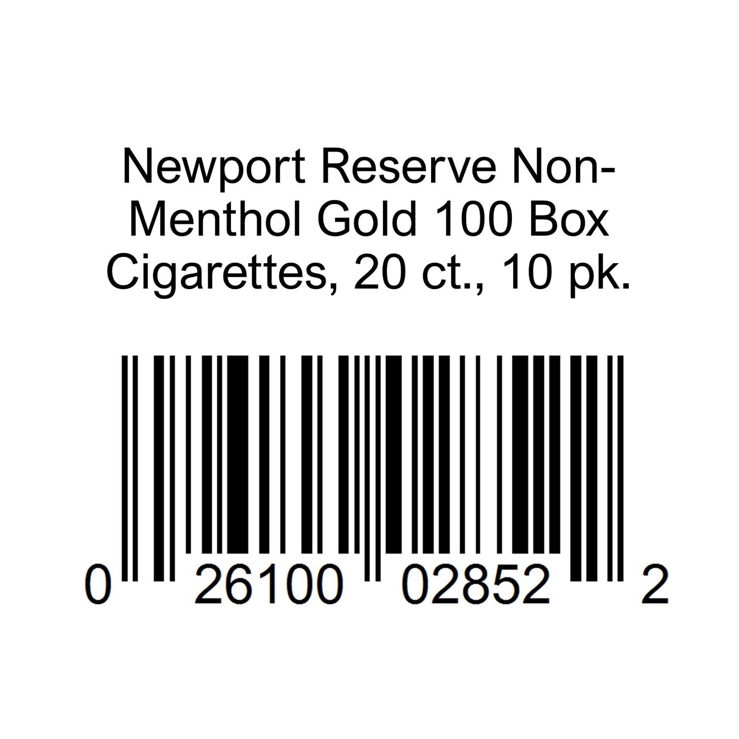 Newport Reserve Non-Menthol Gold 100 Box Cigarettes, 20 ct., 10 pk ...