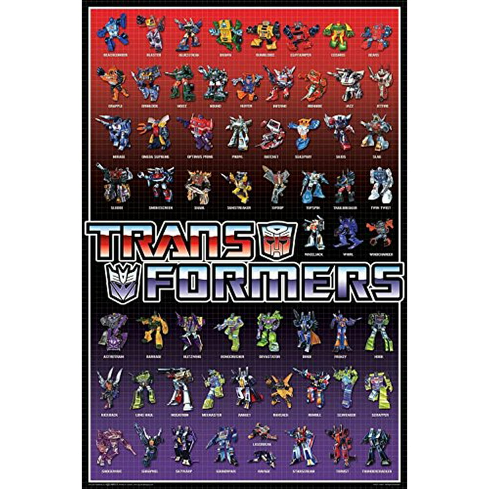 The Transformers Cast 59 Characters 36x24 Art Print Poster Movie TV ...