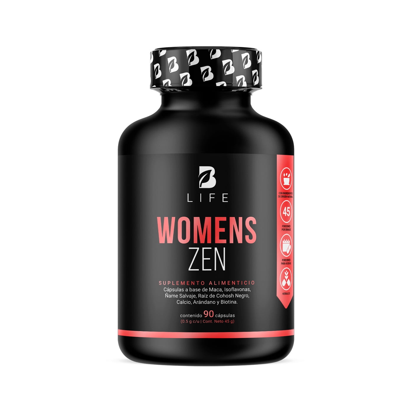 Womens Zen B Life 90 Cápsulas Ingredientes Naturales Maca Isoflavonas ...