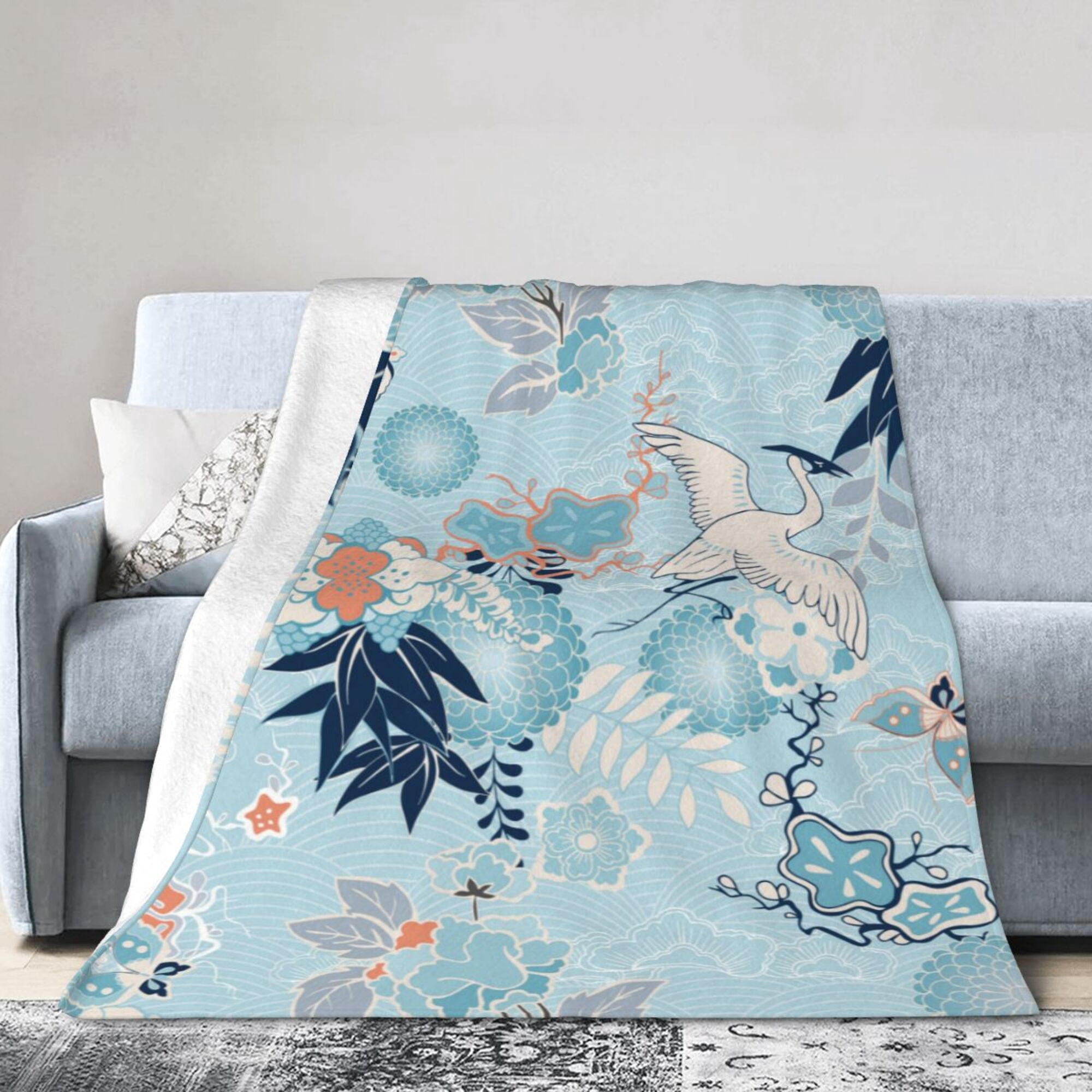 DouZhe Ultra-Soft Micro Fleece Lightweight Flannel Bed Blanket, Kimono ...