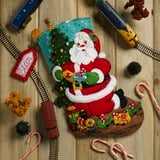 Bucilla Felt Applique 18" Christmas Stocking Kit, Toy Train Santa ...