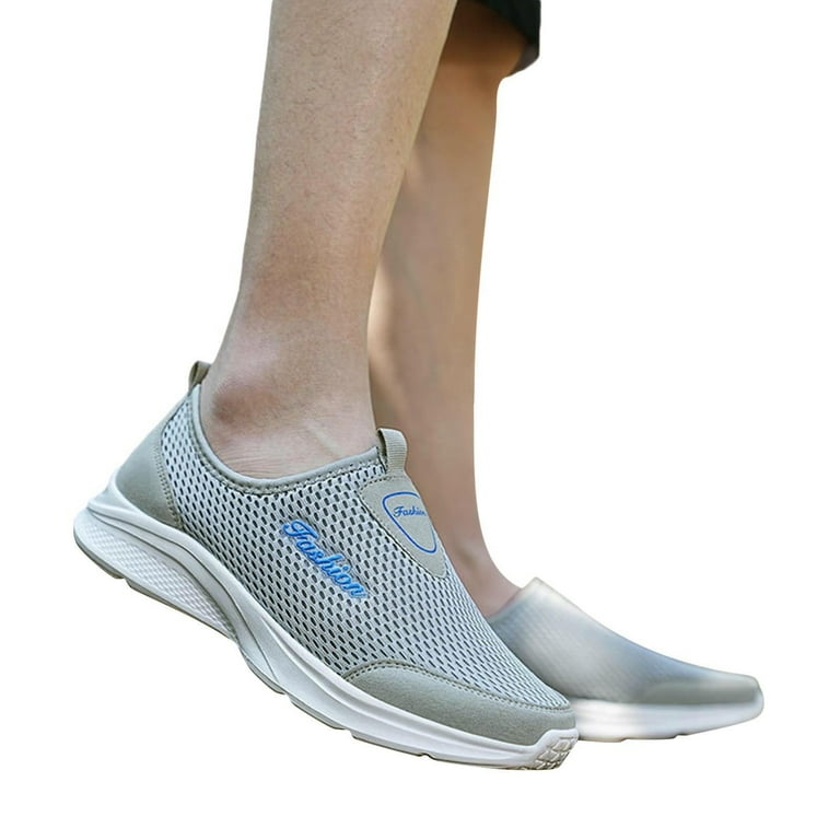 Womens Shoes Sneakers Breathable Slip on Shoes Women Ladies Sneakers Lightweight Comfort Running Socks Shoes Gray Size 43