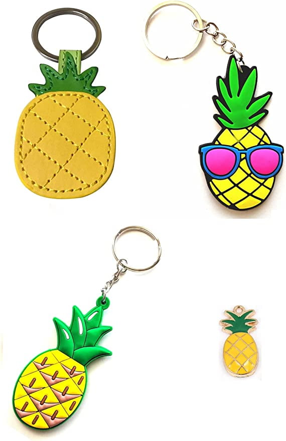 Pineapple Lover's Keychain Bag Charm Gift Set - Leather Pineapple ...