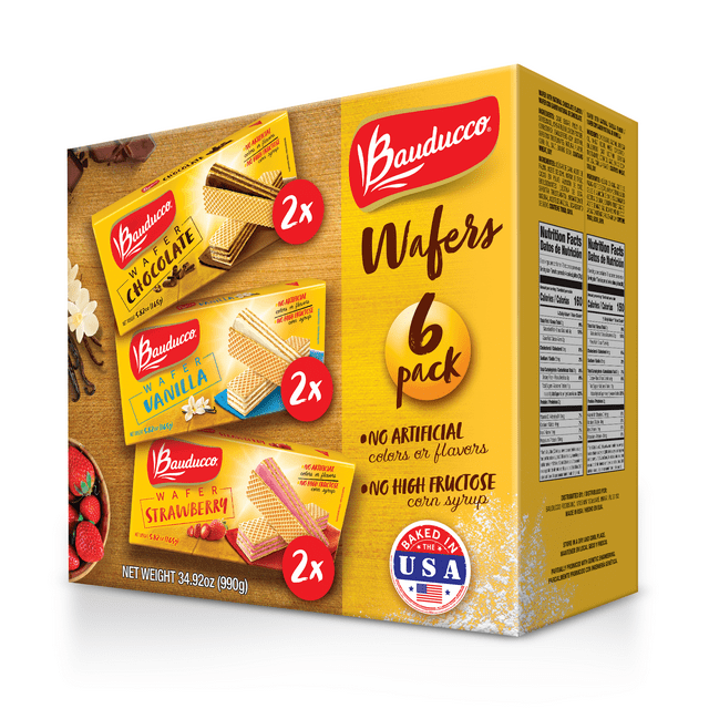 Bauducco Assorted Wafers 6-Pack, Chocolate, Vanilla, Strawberry ...